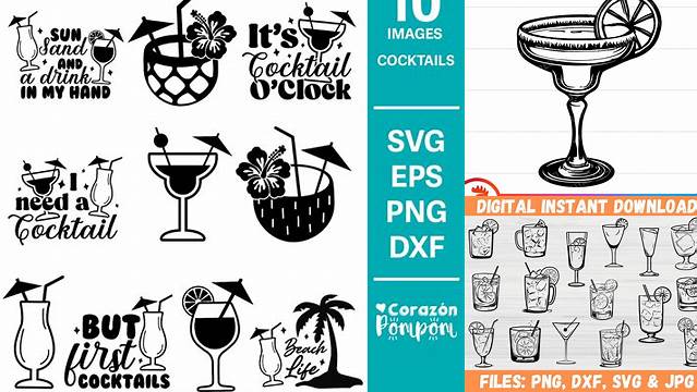 Cocktail SVG Bundle: Margarita & Cricut Cut Files