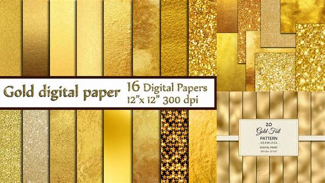 Dazzling Gold Foil Digital Paper & Backgrounds - SVG Cut Files
