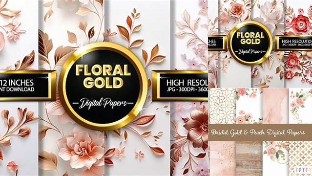 Floral & Gold Digital Papers: SVG Cut Files For Your Projects