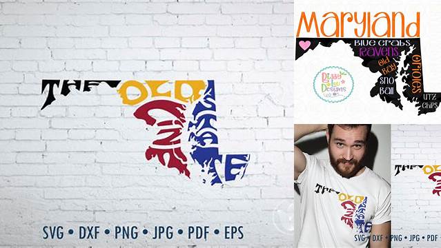 Maryland SVG: Old Line State Word Art Cut Files